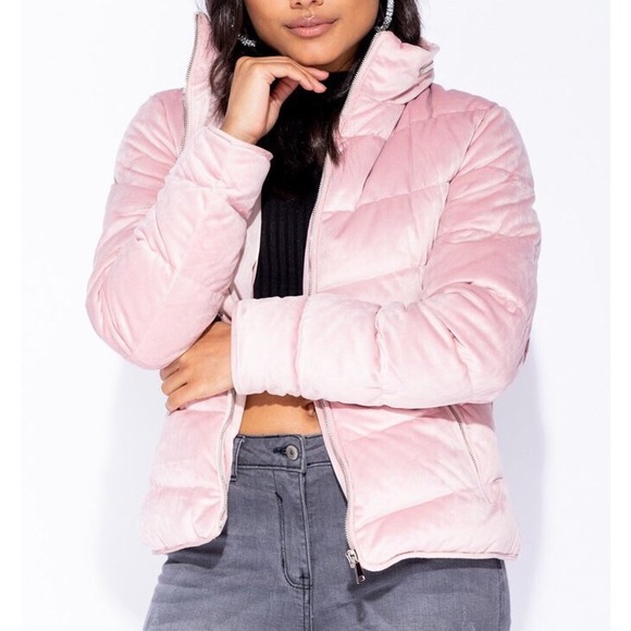 Vella | Jackets & Coats | New Velvet Blush Pink Quilted Puffer Jacket ...